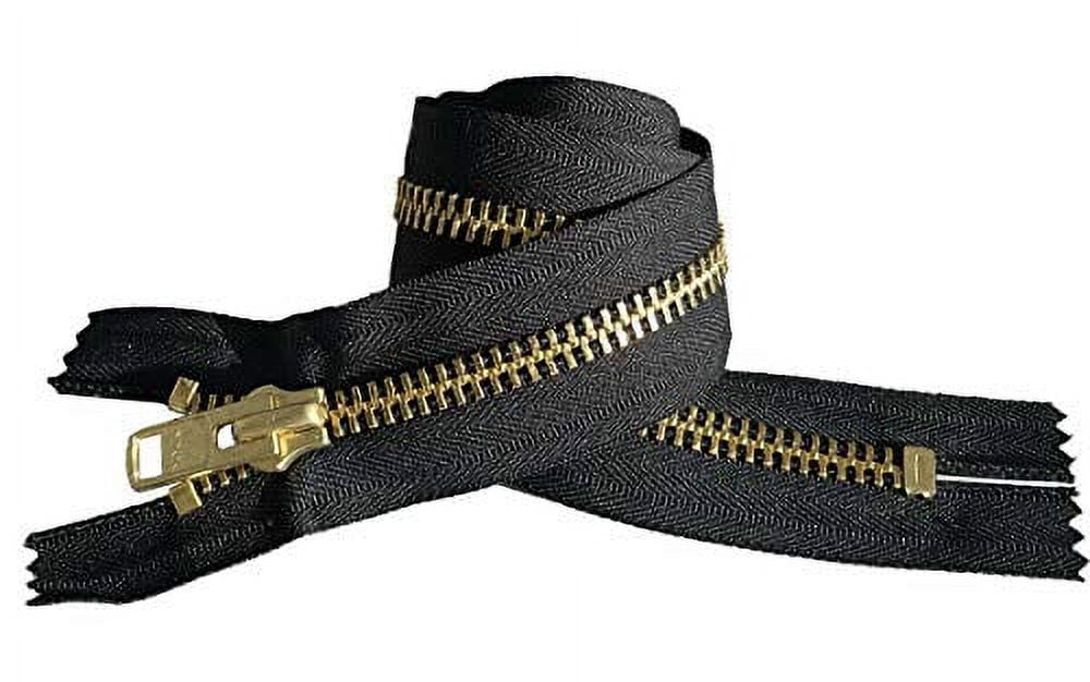 YKK #10 Extra Heavy Duty Black Brass Closed Bottom Zipper - Choose Your ...