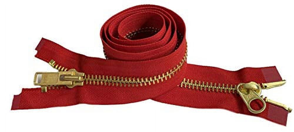 YKK #10 Extra Heavy Duty Brass Hot Red Parka"2-Way" Dual Separating ...