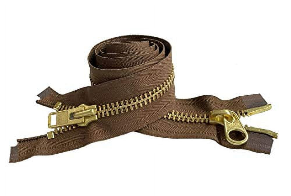 YKK #10 Extra Heavy Duty Brass Light Brown Parka"2-Way" Dual Separating ...