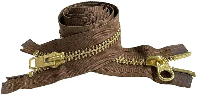 YKK #10 Extra Heavy Duty Brass Light Brown Parka"2-Way" Dual Separating Jacket Zipper - Color ...