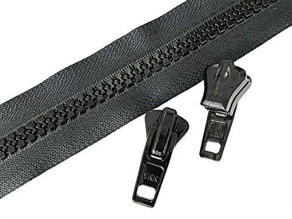 YKK #10 Heavy Duty Vislon Molded Zipper Chain - 5 Yards and 2#10 Vislon Sliders with Top & Botom ...