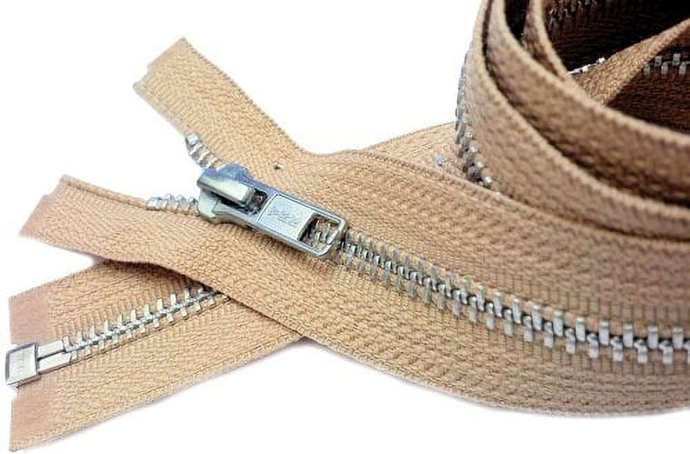 YKK 11" Jacket Zipper (Special Custom) YKK #5 Aluminum Metal - Medium ...