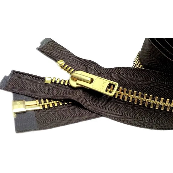 YKK® 14" Extra Heavy Duty Jacket Zipper (Special Custom) YKK #10 Brass ...