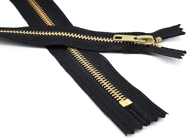 YKK 15" Boot Zipper YKK #5 Boot Zipper ~ Brass Closed Bottom ~ YKK Color 580 Black (1 Zippers ...