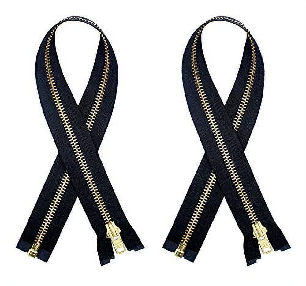 YKK 2 Pieces 5 Brass Separating Metal Zippers for Jackets, Coats ...