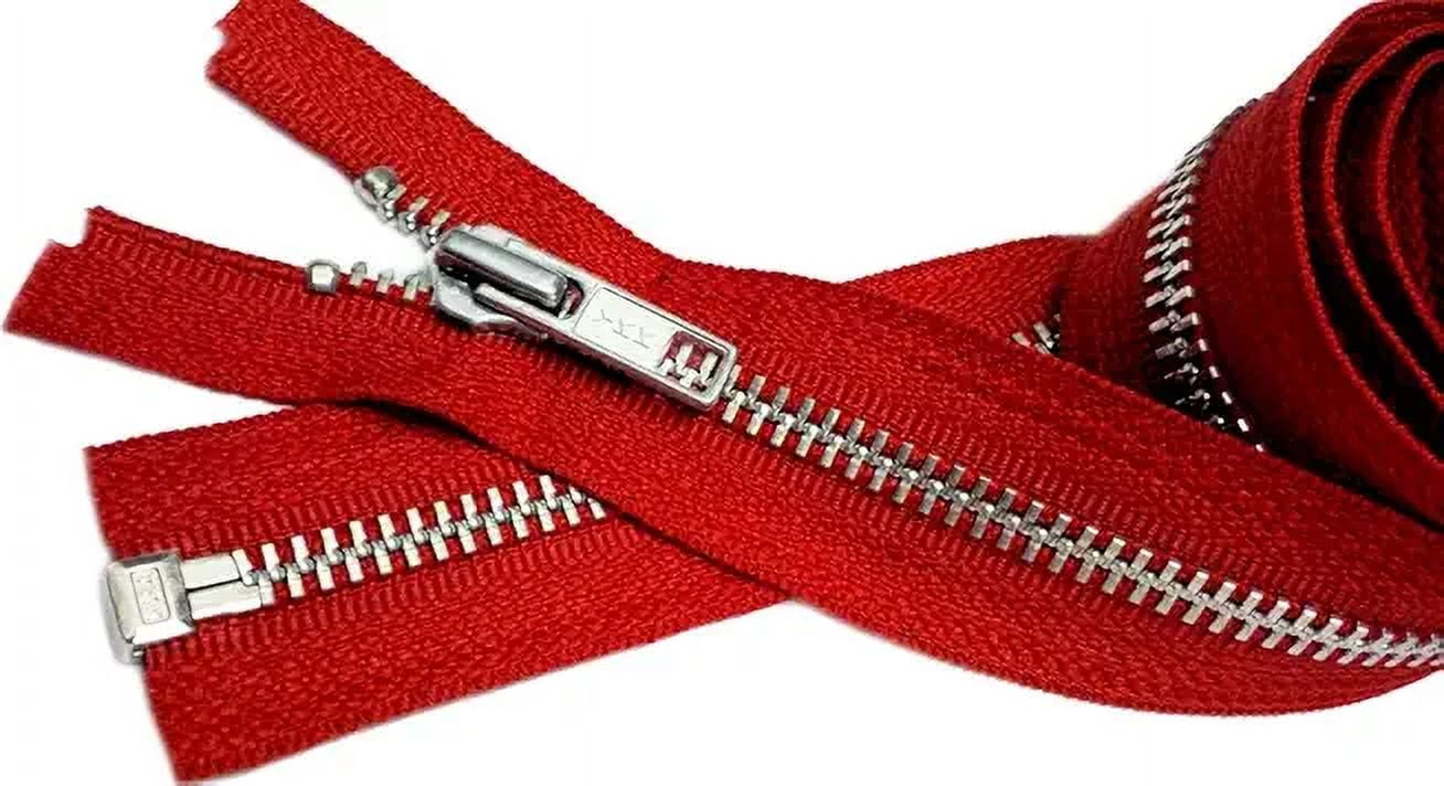 YKK® 24" Jacket Zipper YKK #5 Aluminum Metal ~ Medium Weight ~ Separating ~ Color 820 Atom Red ...
