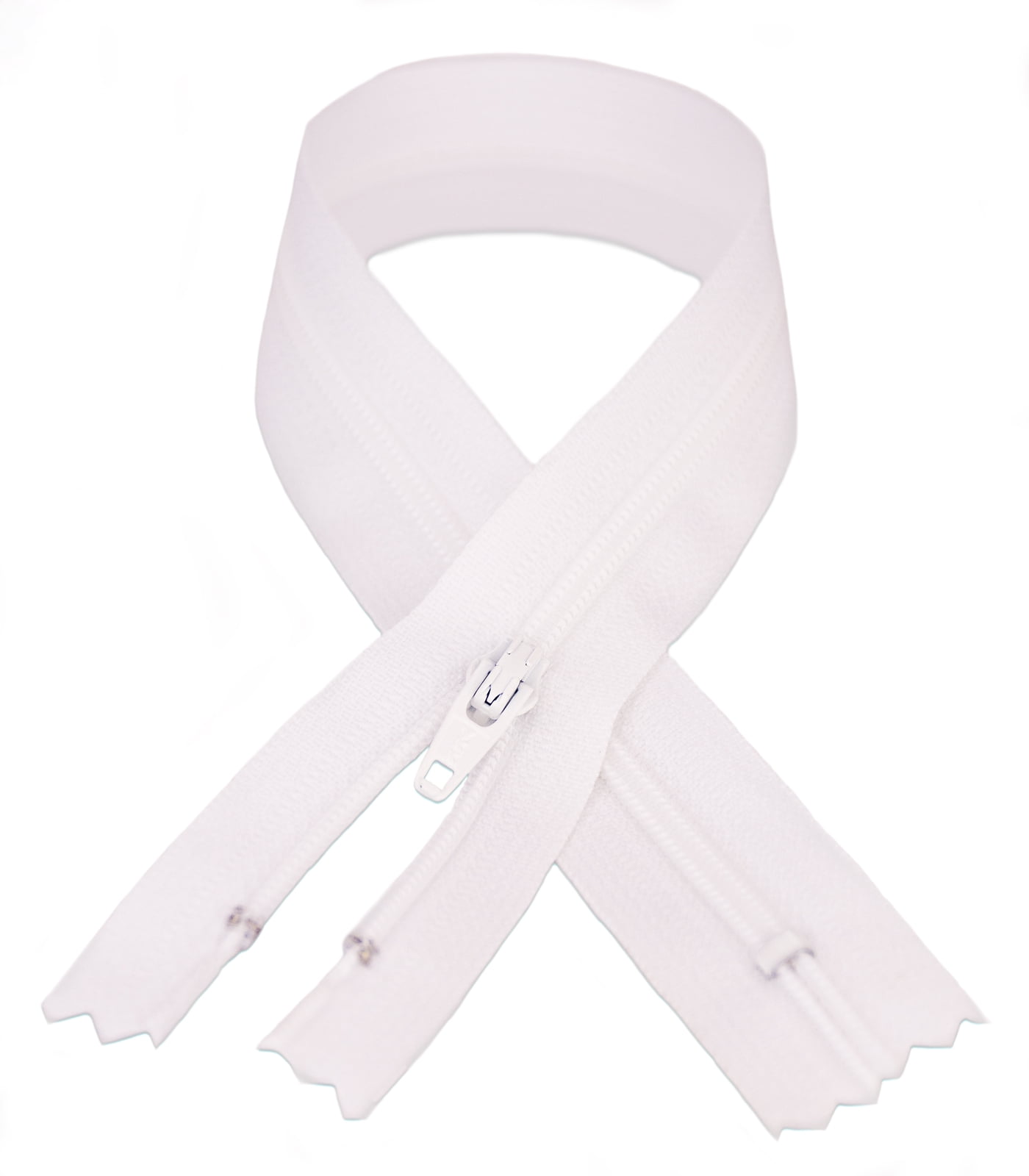 YKK® #3 Lightweight Closed-End Zipper, 13.5 Inch Length, Bright White ...