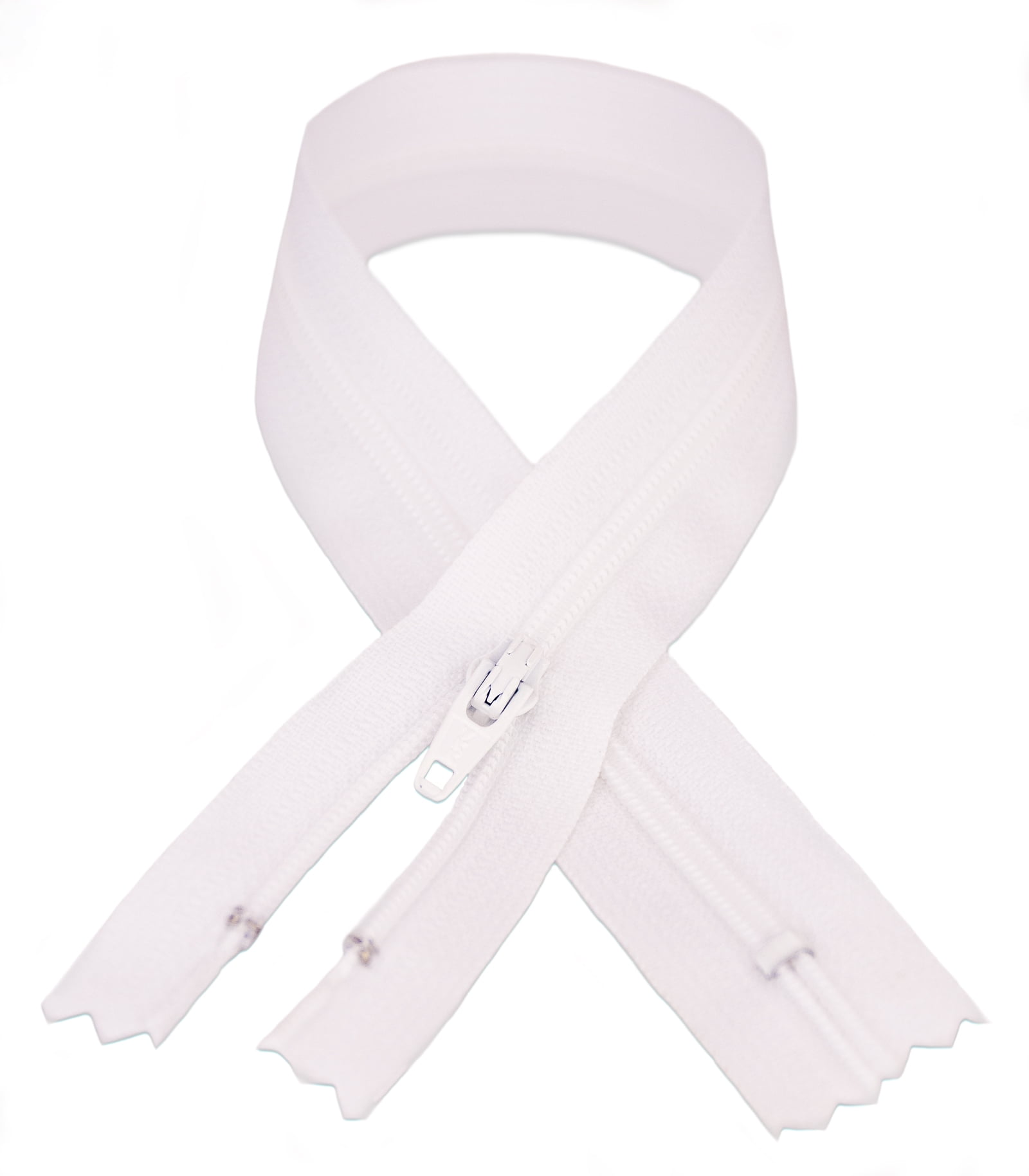 YKK® #3 Lightweight Closed-End Zipper, 7 Inch Length, Bright White 501 ...