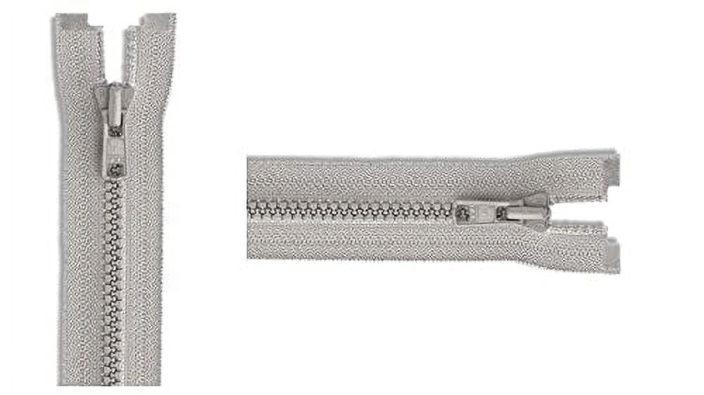 YKK #3 Molded Vislon Light Grey Lightweight Jacket Separating Zipper - Choose Your Length ...