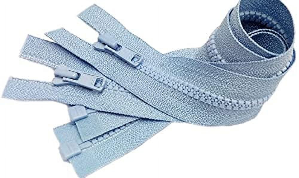 YKK #3 Molded Vislon Sky Blue Lightweight Jacket Separating Zipper ...