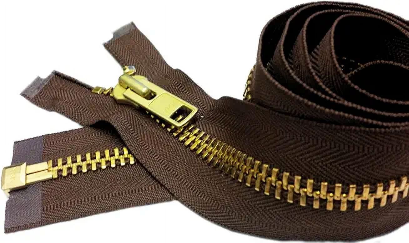 YKK® 34" Extra Heavy Duty Jacket Zipper (Special Custom) YKK #10 Brass Separating ~ Color 568 ...