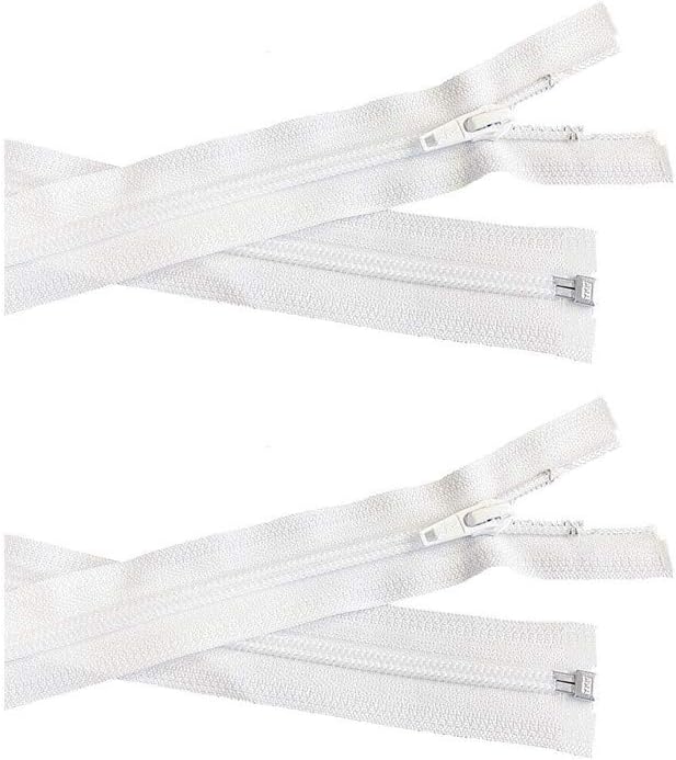 YKK 36" Light Weight Jacket Zipper ~ YKK #5 Nylon Coil Separating Zippers - White (Pack of 1 ...
