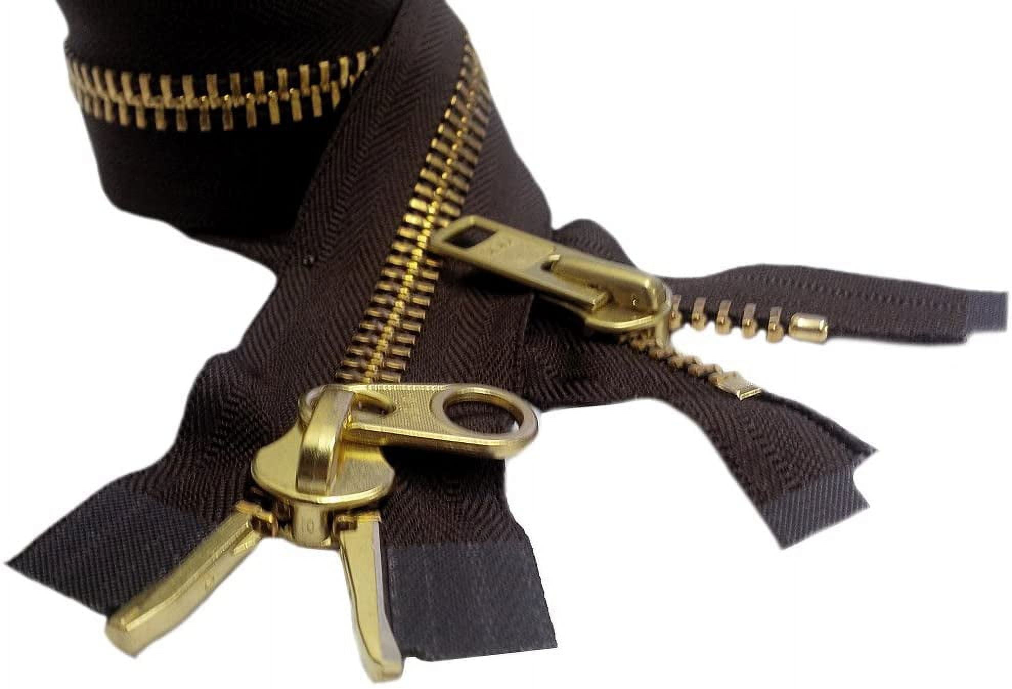 YKK 36" YKK Parka Zipper #10 Brass Extra Heavy Duty 2/Way Separating ...