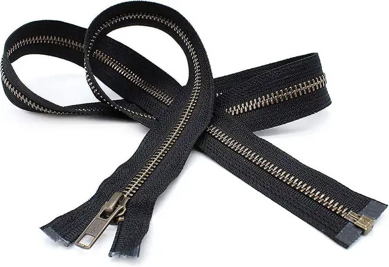 YKK 44" Jacket Zipper Medium Weight YKK #5 Antique Brass ~ Separating ~ 580 Black (1 Zipper/Pack ...
