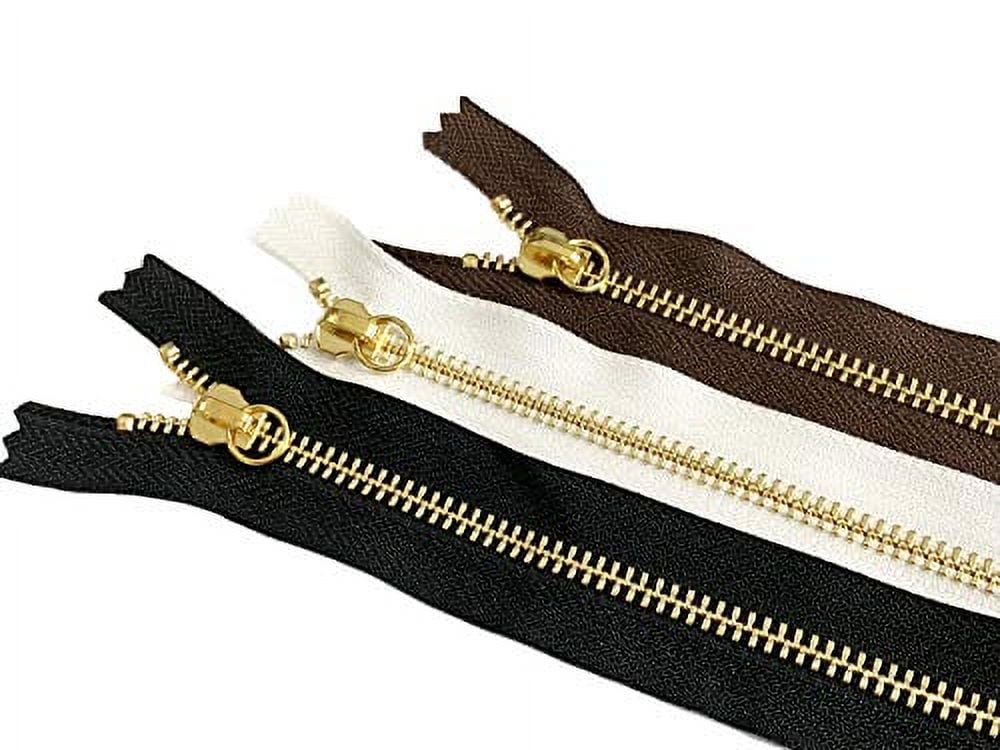 YKK #5 Black Everbright - Golden Brass Small Ring - Non Locking Slider ...