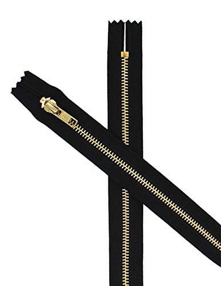 YKK #5 Brass Coverall Zipper - Closed Bottom (Color Black) (24 ...
