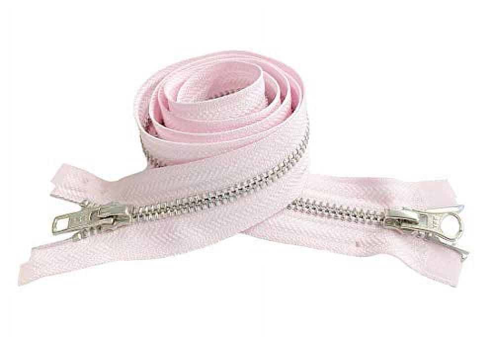 YKK #5 Medium Weight Aluminum Baby Pink"2-Way" Dual Separating Jacket ...