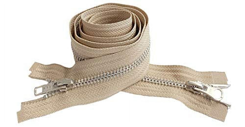 YKK #5 Medium Weight Aluminum Beige"2-Way" Dual Separating Jacket ...