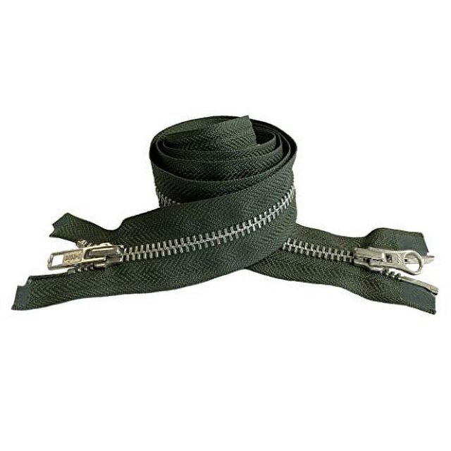 YKK #5 Medium Weight Aluminum Olive Green"2-Way" Dual Separating Jacket ...