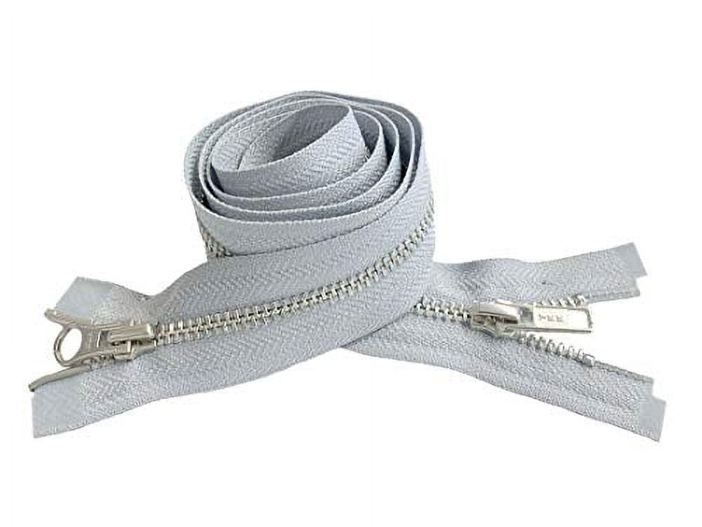 YKK #5 Medium Weight Aluminum Rail Grey"2-Way" Dual Separating Jacket ...