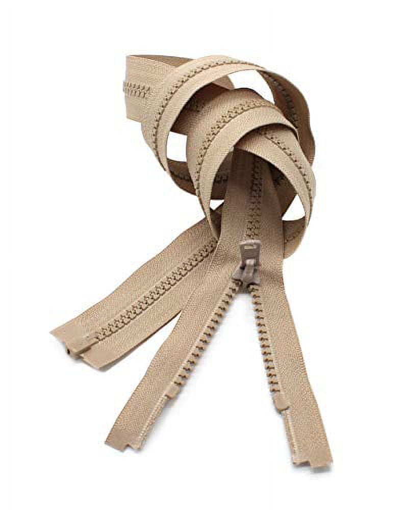 YKK # 5 Medium Weight Molded Plastic Separating Jacket Zipper - 1 Zipper per Pack (Beige - #573 ...