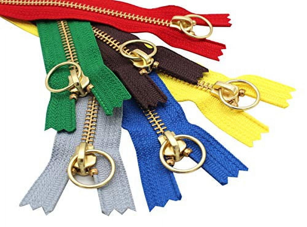 YKK #5 Metal Brass Closed Bottom Handbag/Craft Zippers - Ring Pull ...