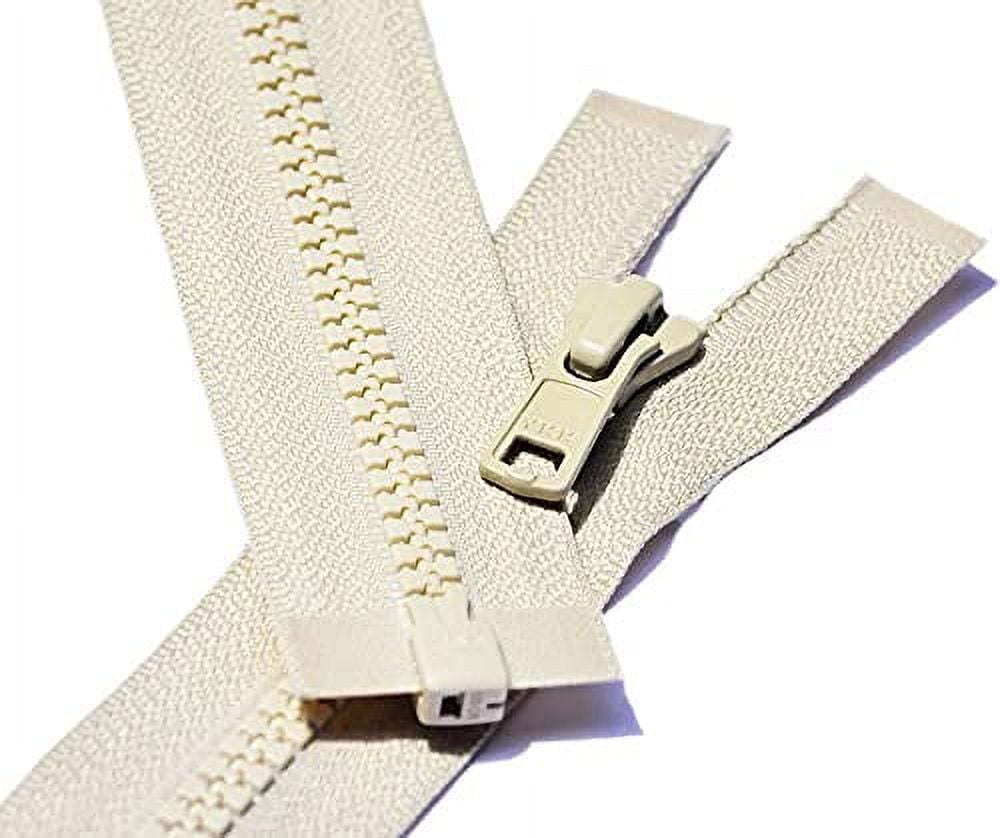 YKK #5 Molded Vislon Light Beige Medium Weight Jacket Separating Zipper - Choose Your Length ...