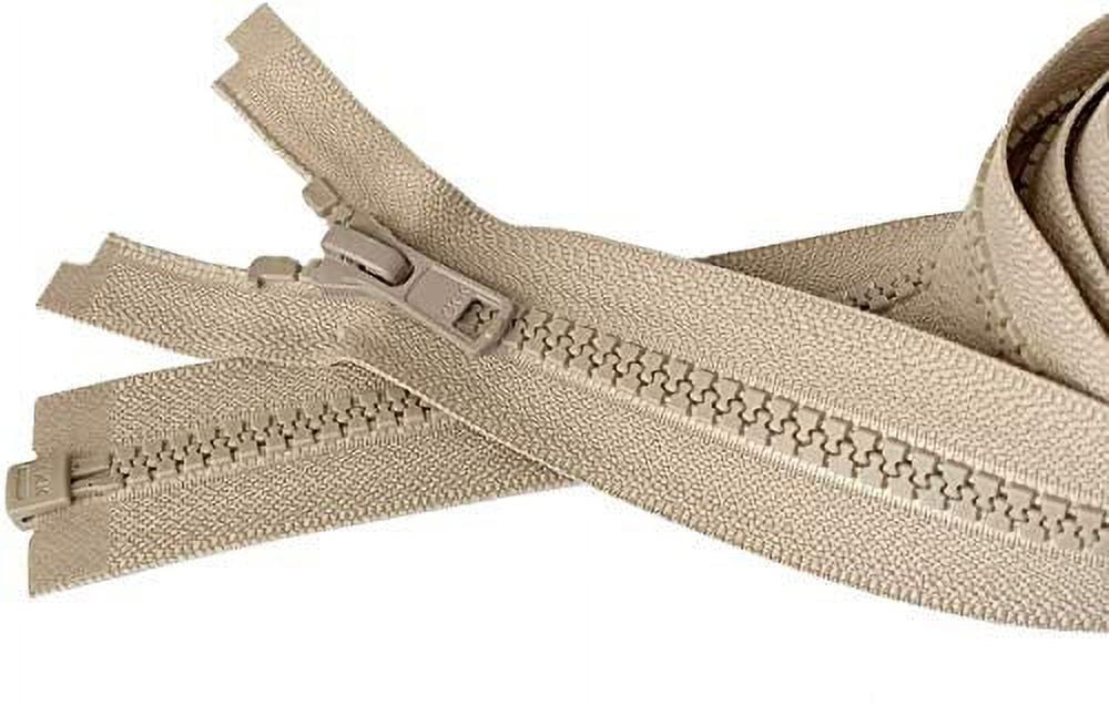 YKK #5 Molded Vislon Light Beige Medium Weight Jacket Separating Zipper - Choose Your Length ...