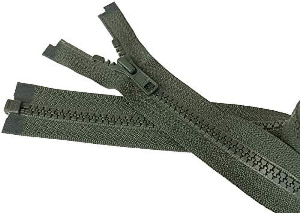 YKK #5 Molded Vislon Olive Green Medium Weight Jacket Separating Zipper - Choose Your Length ...