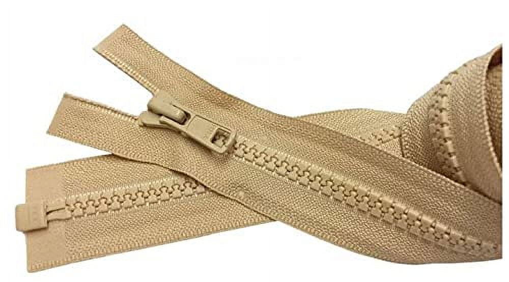 YKK #5 Molded Vislon Pale Brown Medium Weight Jacket Separating Zipper - Choose Your Length ...