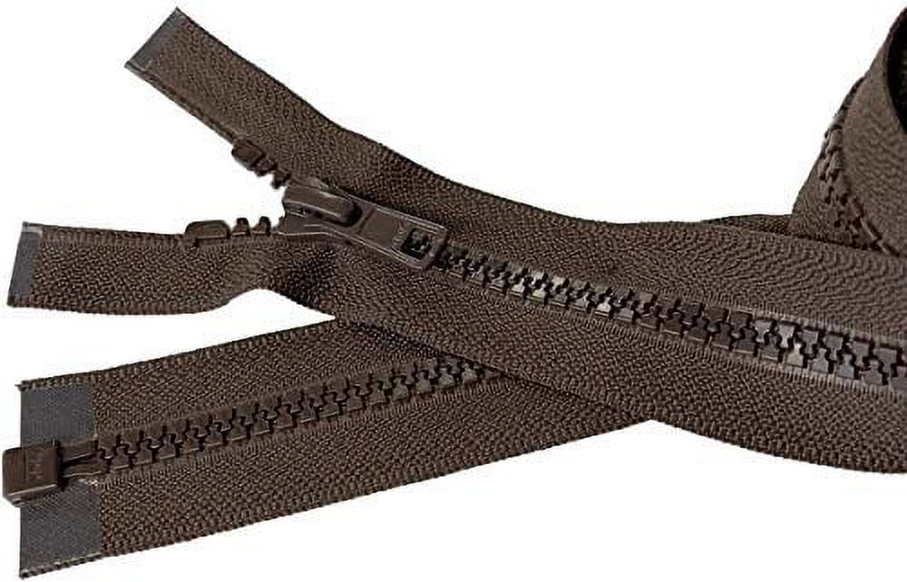 YKK #5 Molded Vislon Sable Brown Medium Weight Jacket Separating Zipper - Choose Your Length ...