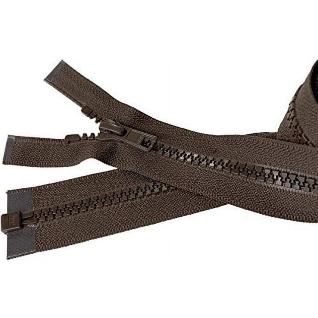 YKK #5 Molded Vislon Sable Brown Medium Weight Jacket Separating Zipper - Choose Your Length ...