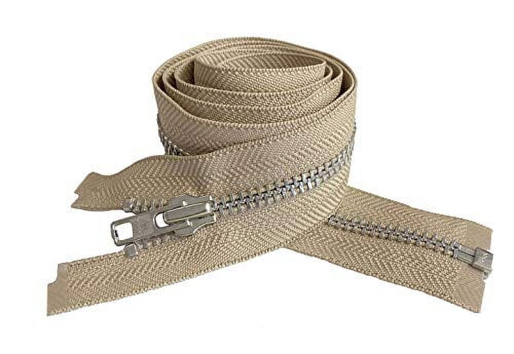 YKK #7 14 Inch to 36 Inch Aluminum Separating Jacket Zipper Heavy Duty Metal Zippers for Sewing ...