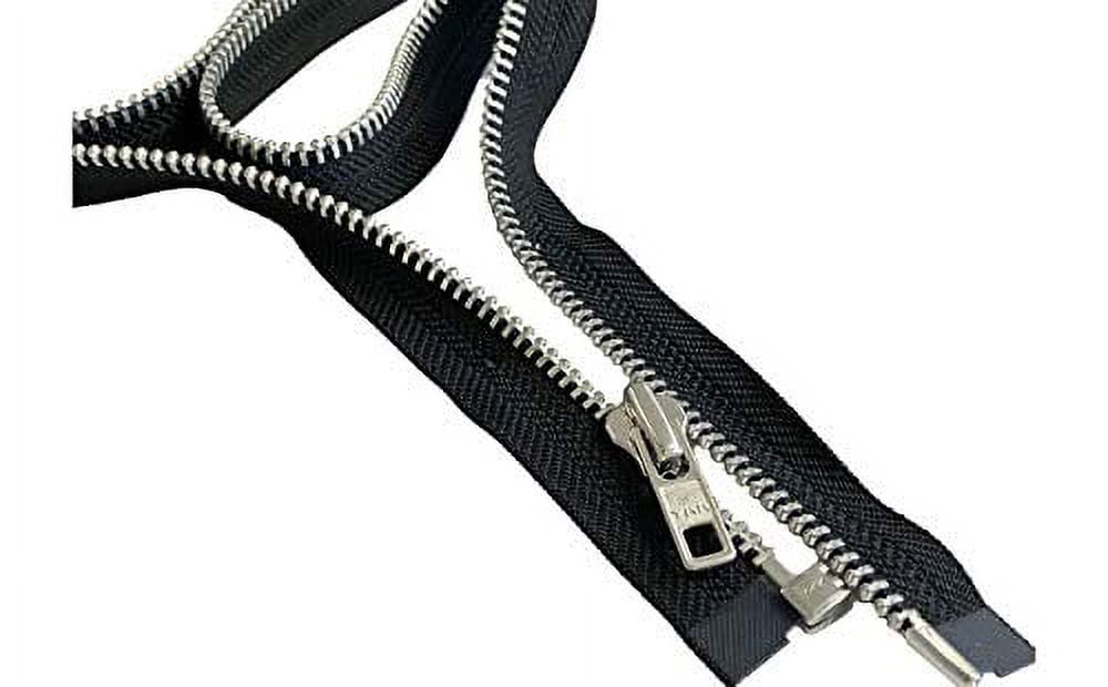 YKK #7 14 Inch to 36 Inch Aluminum Separating Jacket Zipper Heavy Duty Metal Zippers for Sewing ...
