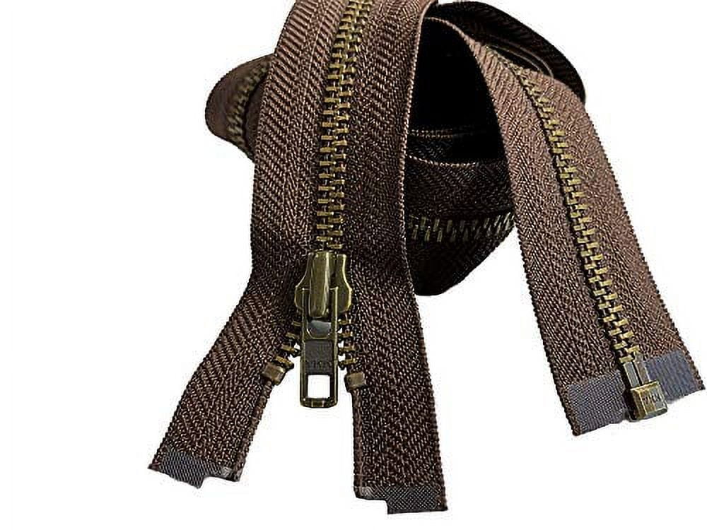 YKK #7 14 Inch to 36 Inch Antique Brass Separating Jacket Zipper Heavy Duty Metal Zippers for ...