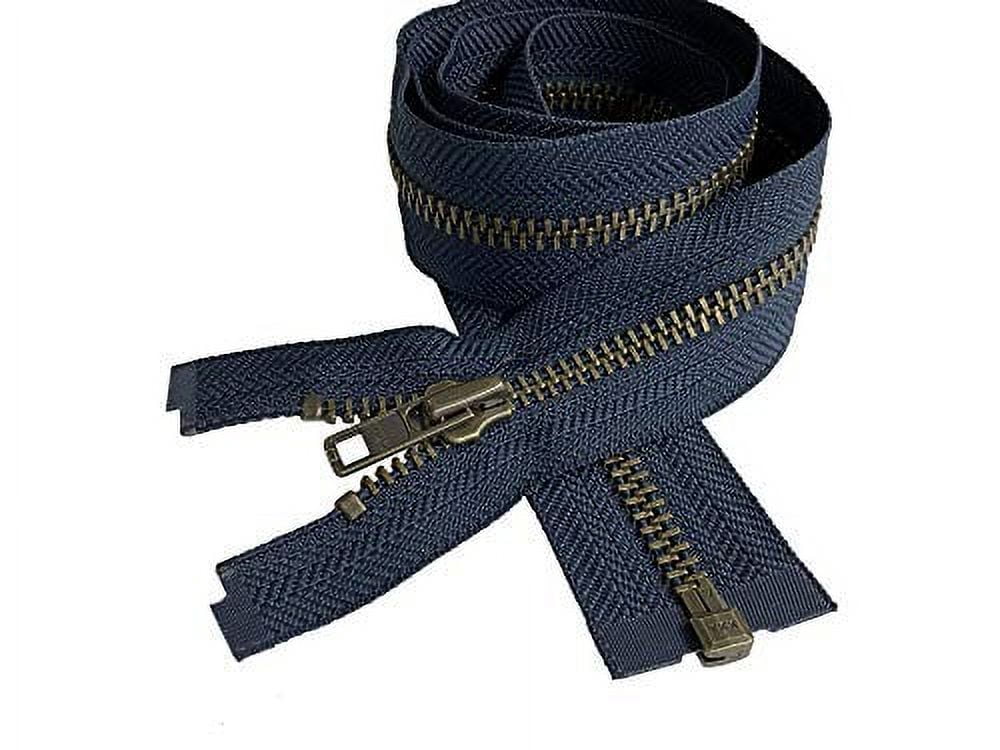 YKK #7 14 Inch to 36 Inch Antique Brass Separating Jacket Zipper Heavy Duty Metal Zippers for ...