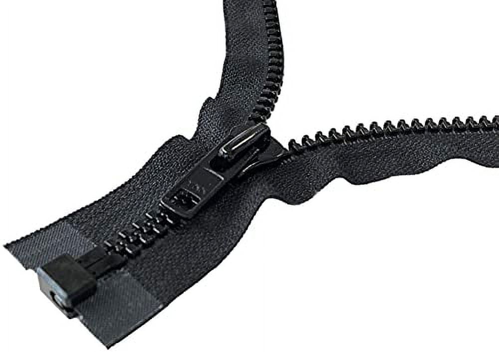 YKK #8 Heavy Duty Vislon Molded Black Separating Jacket Zipper - Choose Your Length - Color ...