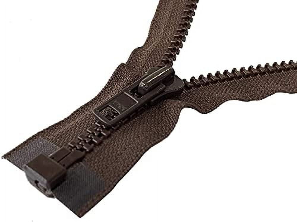 YKK #8 Heavy Duty Vislon Molded Brown Separating Jacket Zipper - Choose ...