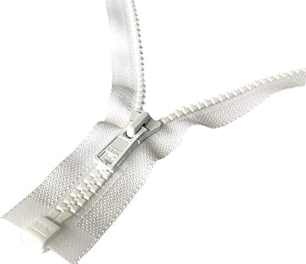 YKK #8 Heavy Duty Vislon Molded White Separating Jacket Zipper - Choose ...