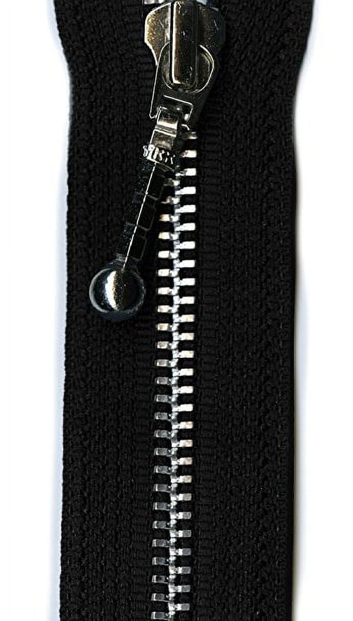 YKK Aluminum Decorative 1-Way Separating Zipper, 26", Black - Walmart.com