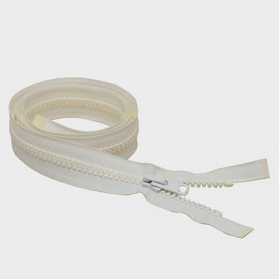 YKK Boat Separating Molded Tooth Zipper | Type 10 White 48 Inch ...