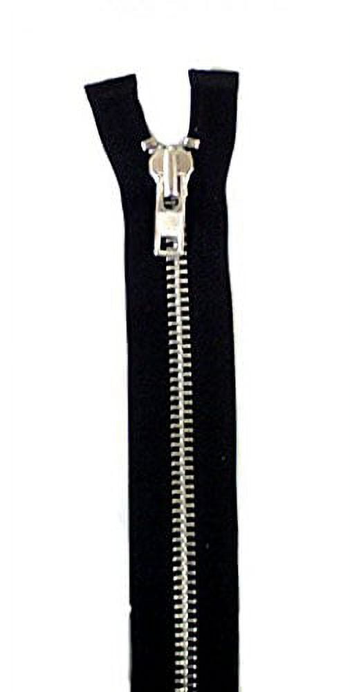 YKK Heavy Duty Silver Metal Open End Zips 55cm Black - each - Walmart ...