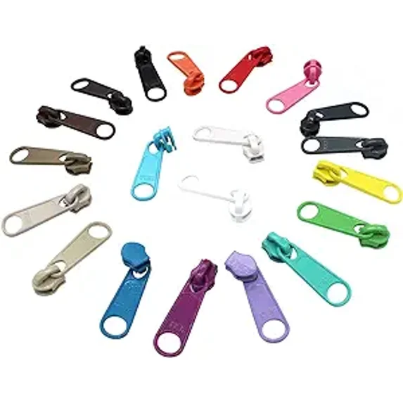 YKK Long Pull Zipper Heads- 4.5mm loose sliders/pulls -(20pc Brights ...