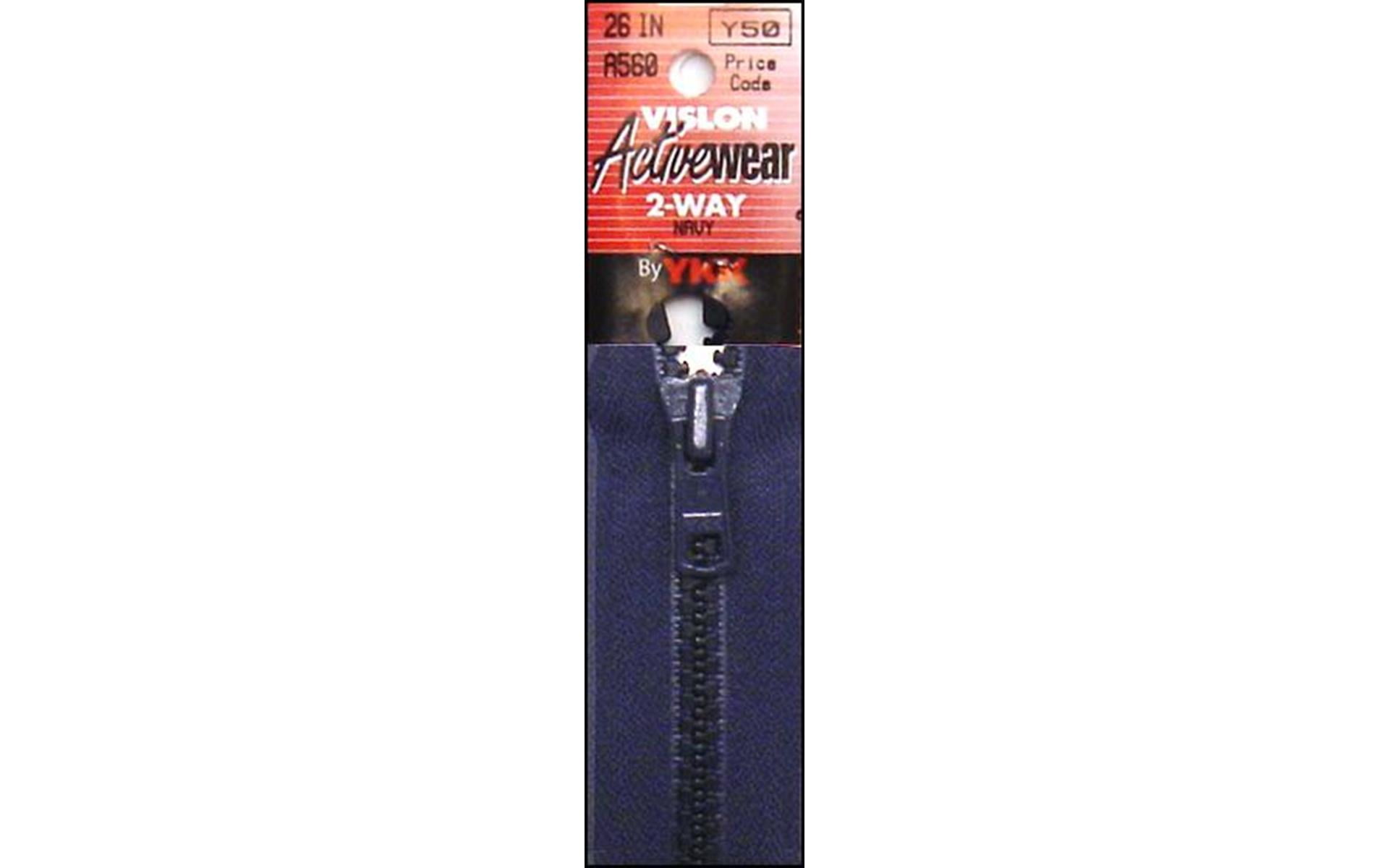 YKK Vislon 2 Way Separating Zipper 26" Navy - Walmart.com