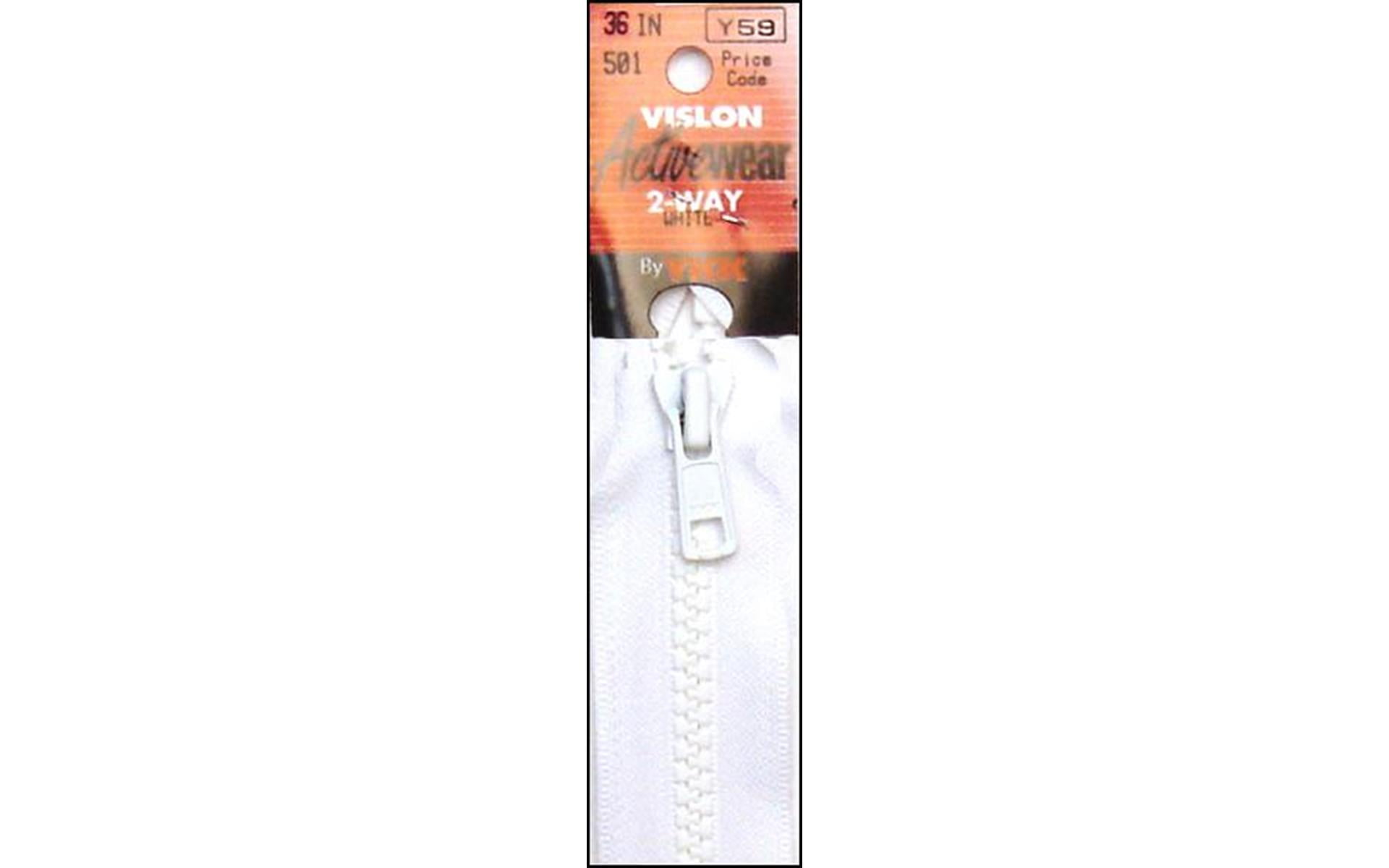 YKK Vislon 2 Way Separating Zipper 36" White - Walmart.com