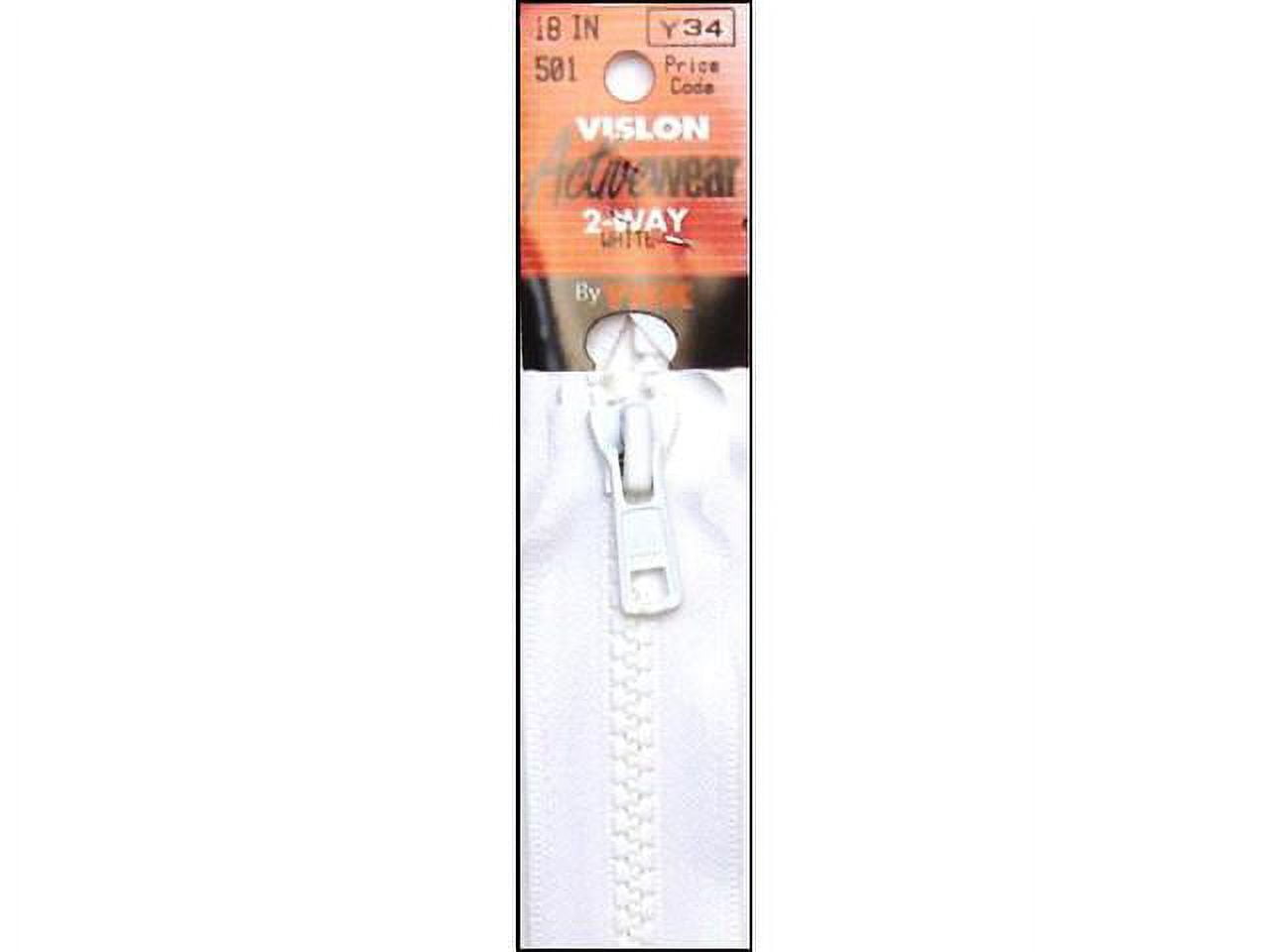 YKK Vislon Separating Zipper 18" White - Walmart.com