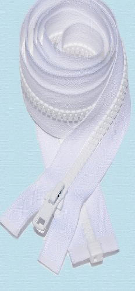 YKK14" Vislon Zipper ~ YKK #5 Molded Plastic ~ Separating - White (3 ...