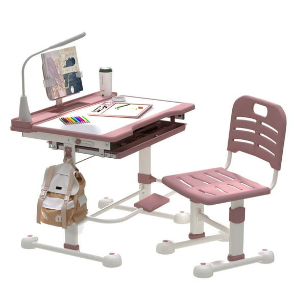 Kids Study Desk and Chair Set, LVYUAN Children School Study Drawing ...