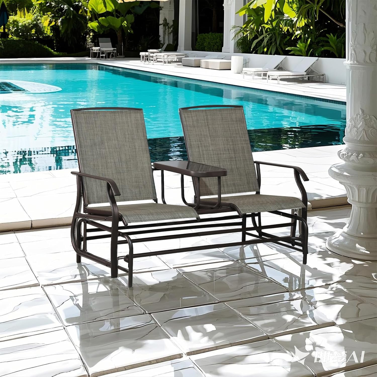 YLGJ&TIDY Outdoor Glider Bench & Patio Furniture - 2-Seater Rocking ...