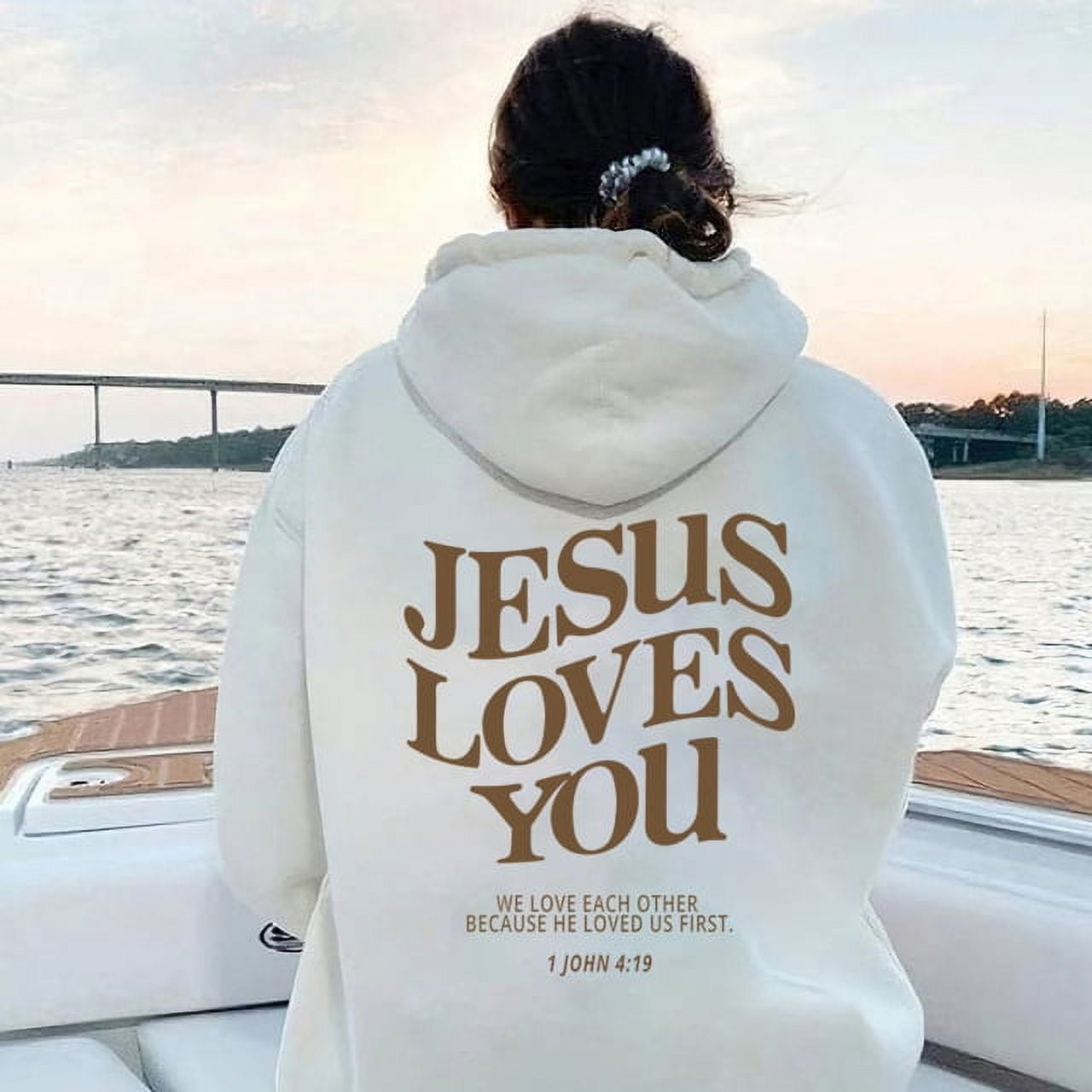 YLLMHH Jesus Loves You Hoodie Christian Hooded Jesus Pullover Bible ...